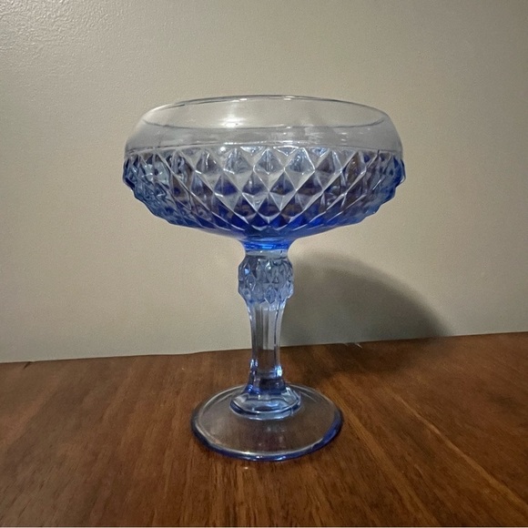 Indiana Glass | Dining | Indiana Glass Diamond Glass Compote Blue ...